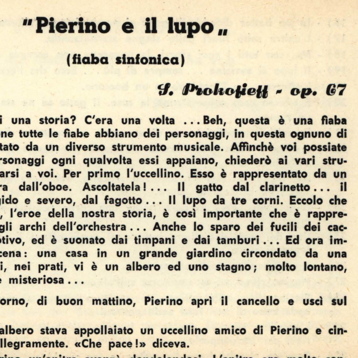 "Pierino e il Lupo" (fiaba sinfonica) - Haydn Library